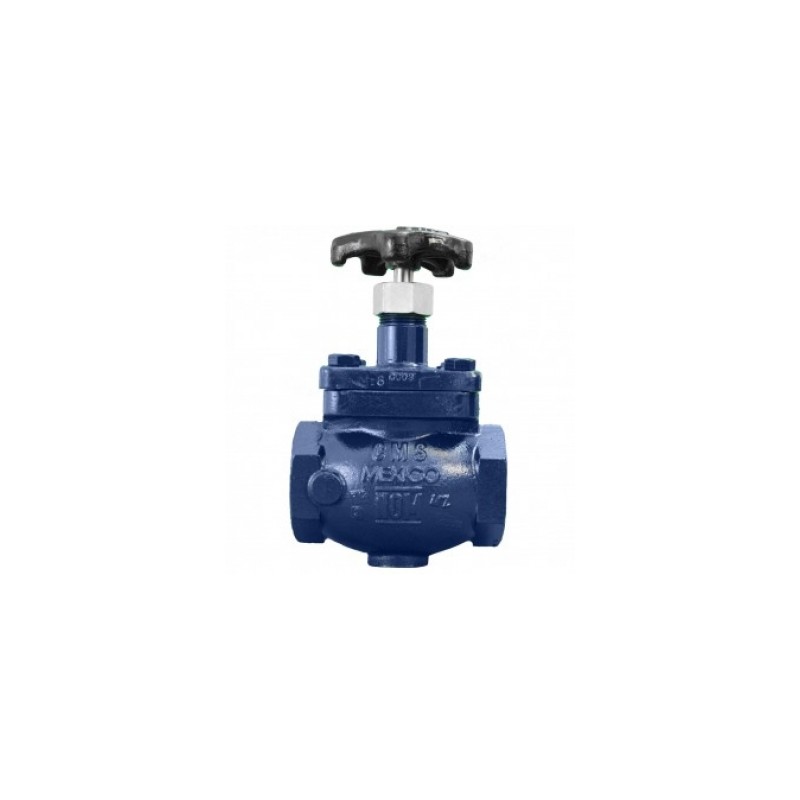 VAL GLOBO GAS CMS RECT ROSC 32MM AZUL